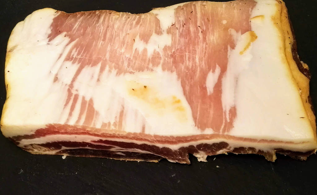 Lard fumé découenné en tranches 250 gr. - Aux Délices de la Houille